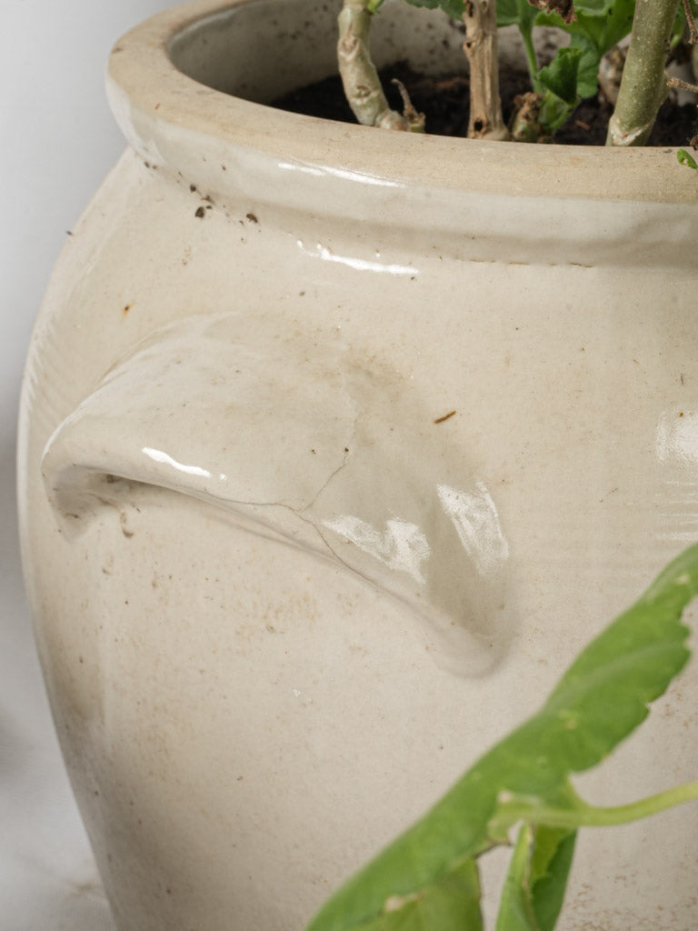 Collection of 5 antique French ironstone crocks - beige glaze – Chez Pluie