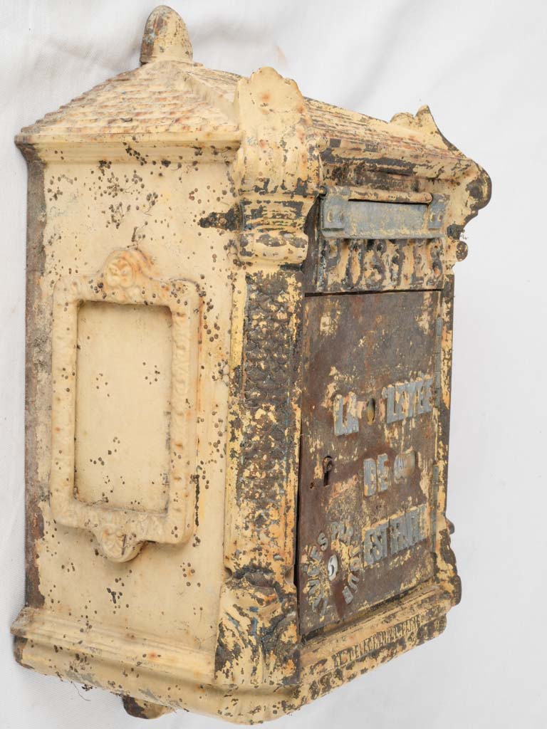 Early 20th-Century French Post Box w/ Light Yellow Patina 'Mougeotte'