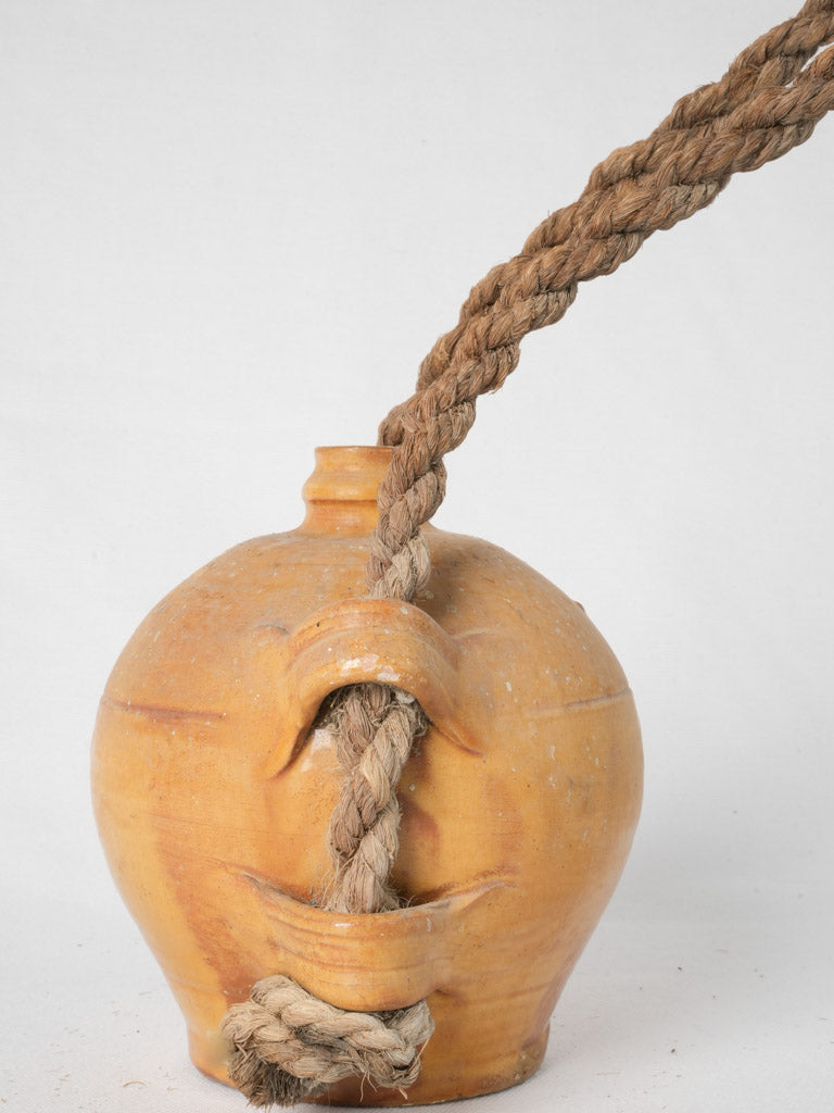 Petit 1950s 'conscience' water jug - yellow w/ rope – Chez Pluie