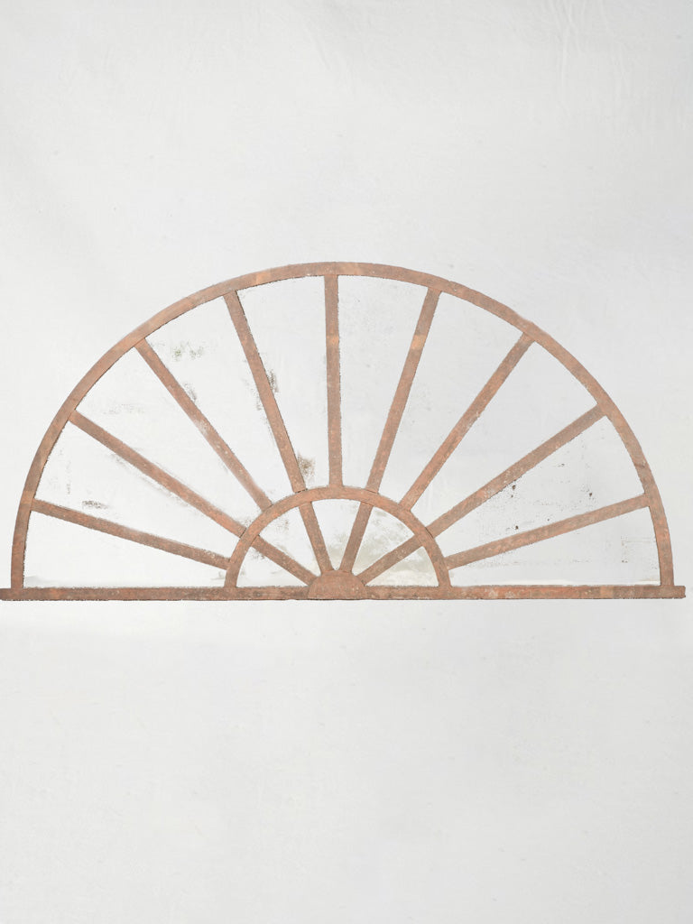 Semi-Circular French Industrial Iron Transom Mirror - 64¼" x 31½"