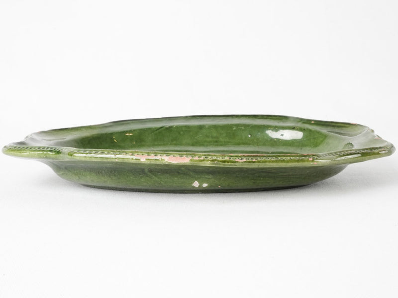 RESERVED CS Pretty 19th century green platter 15" – Chez Pluie
