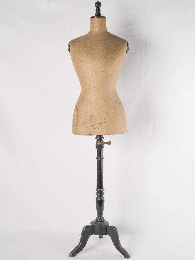 19th-Century French Tailor's Mannequin w/ Adjustable Stand