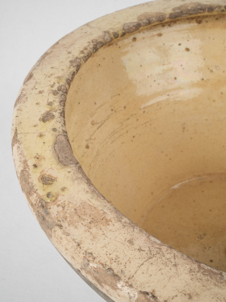 Antique French terracotta hand basin w/ yellow glaze 8" – Chez Pluie