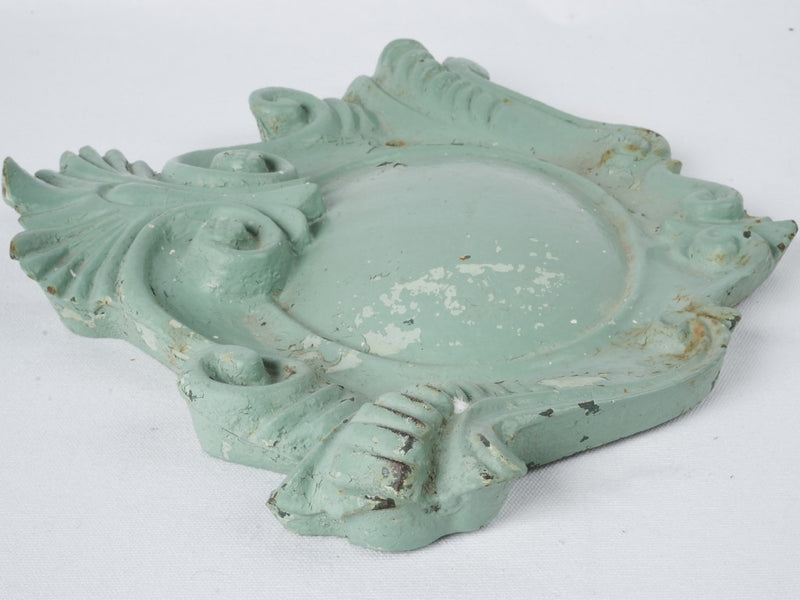 Painted green cast iron house plaque 13¾" x 18½" – Chez Pluie