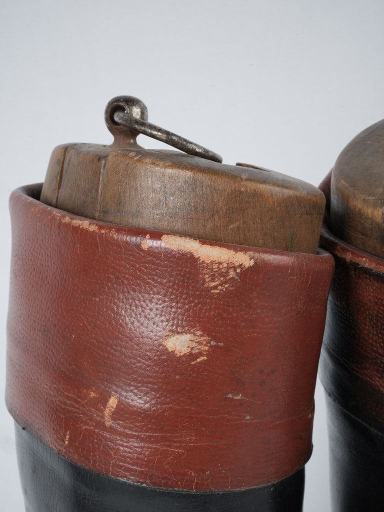 Antique French two-tone men's leather riding boots w/ stays – Chez Pluie