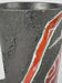 Large French volcanic black ceramic pitcher w/ red-glazed woodpecker d