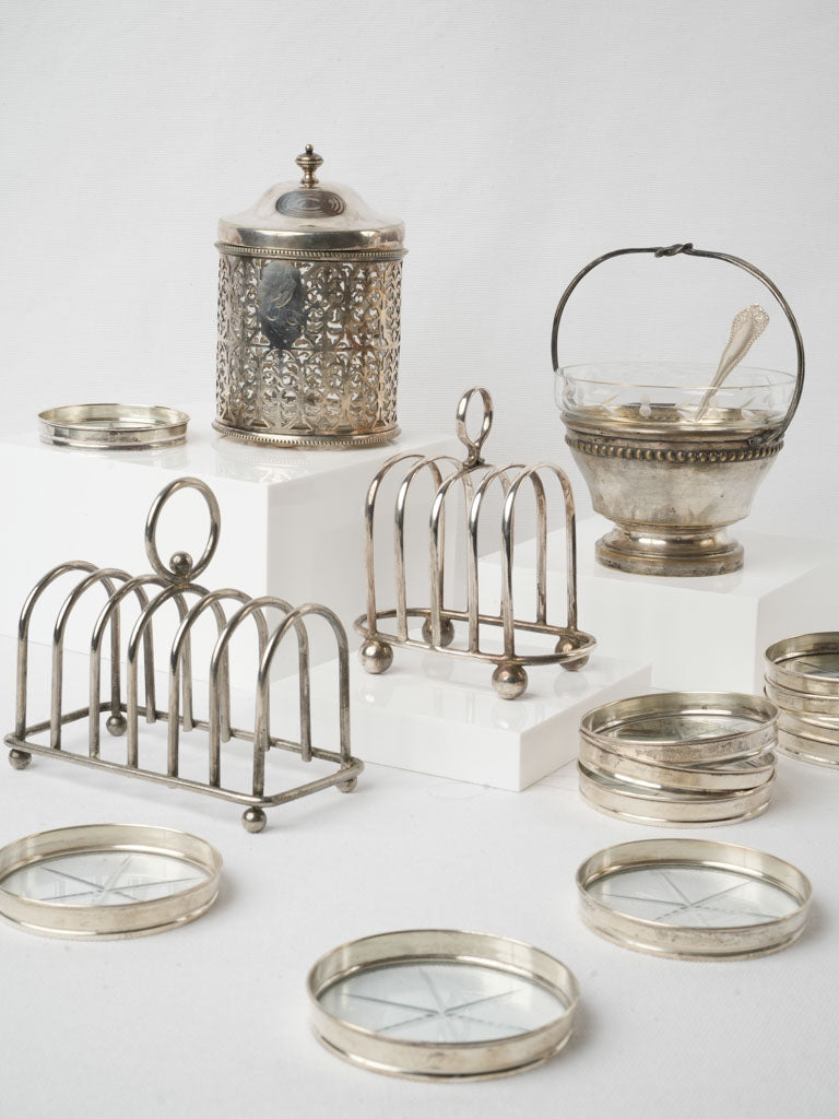 Collection of antique breakfast silverware
