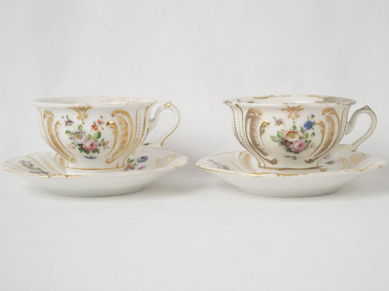 19th-century "Porcelain de Paris" floral design tea set – Chez Pluie