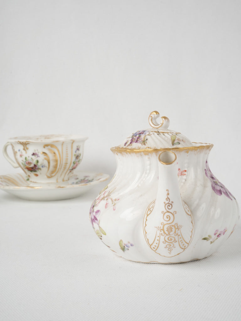 19th-century "Porcelain de Paris" floral design tea set – Chez Pluie