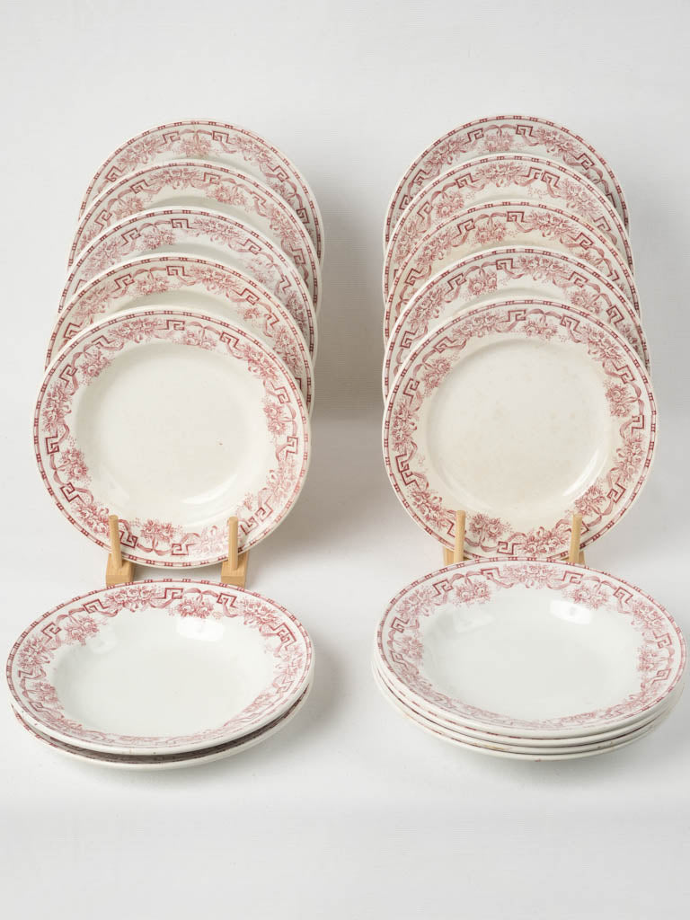 Antique French dinnerware w/ pink flowers - Moulin des Loups & Hamage ...