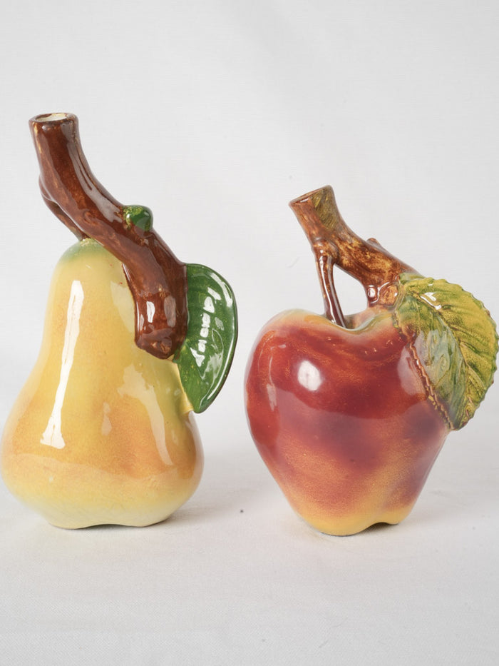 Vintage Montgommery Calvados pear & apple decorative bottles 10¼"