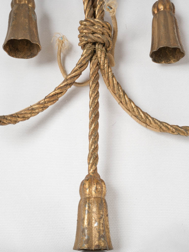 Pair of French antique woven rope gilded wall sconces 15¼" – Chez Pluie