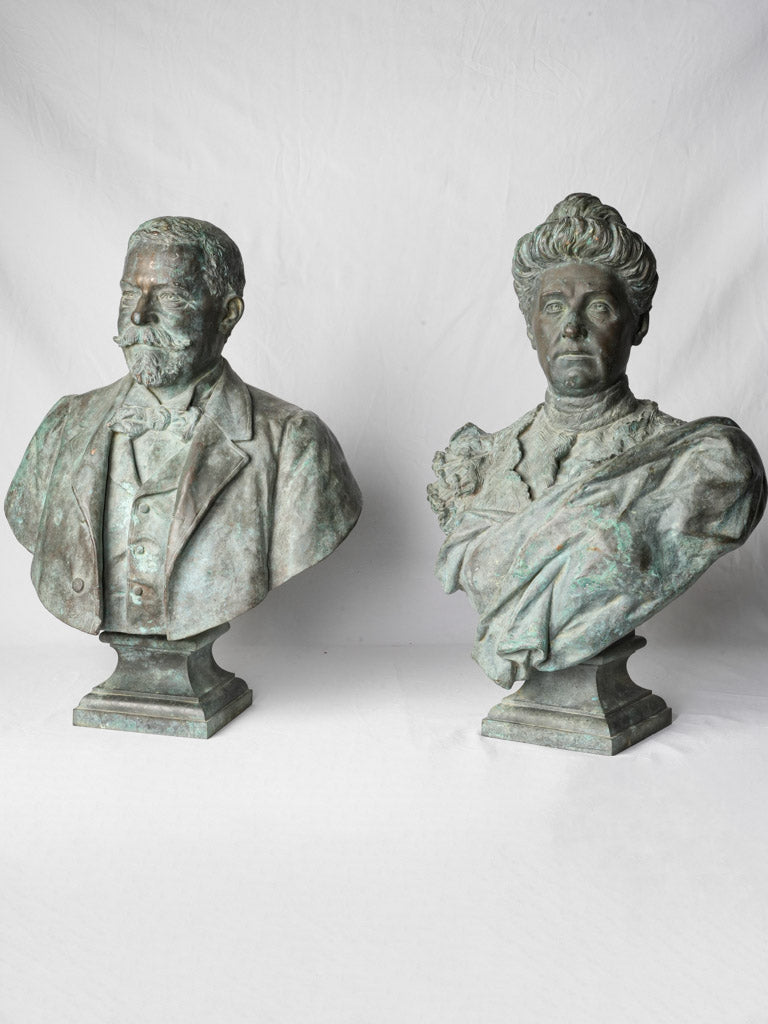 Pair of Late 19th-Century Italian Bronze Busts by Nicola Cantalamessa