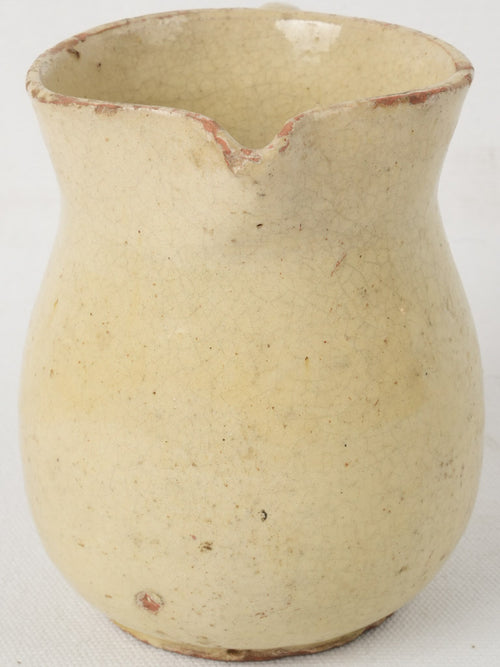 Antique French pitcher w/ yellow glaze - small 5½"