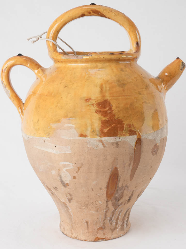 Large cruche w/ 2 handles - ocher 17¼"