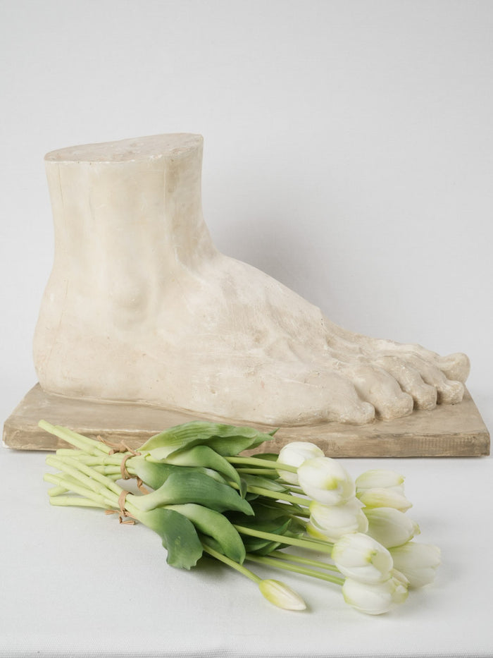 1950s large French plaster foot sculpture 20¾" x 13¾"