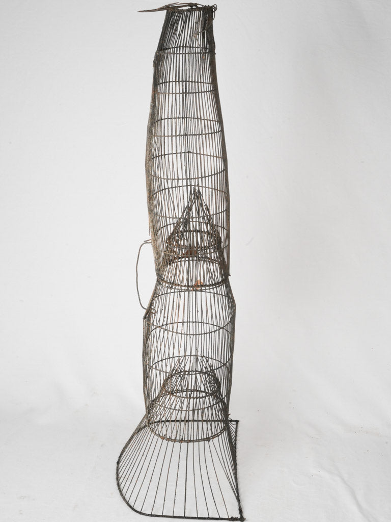 Antique French wire fish trap sculpture 51¼" – Chez Pluie