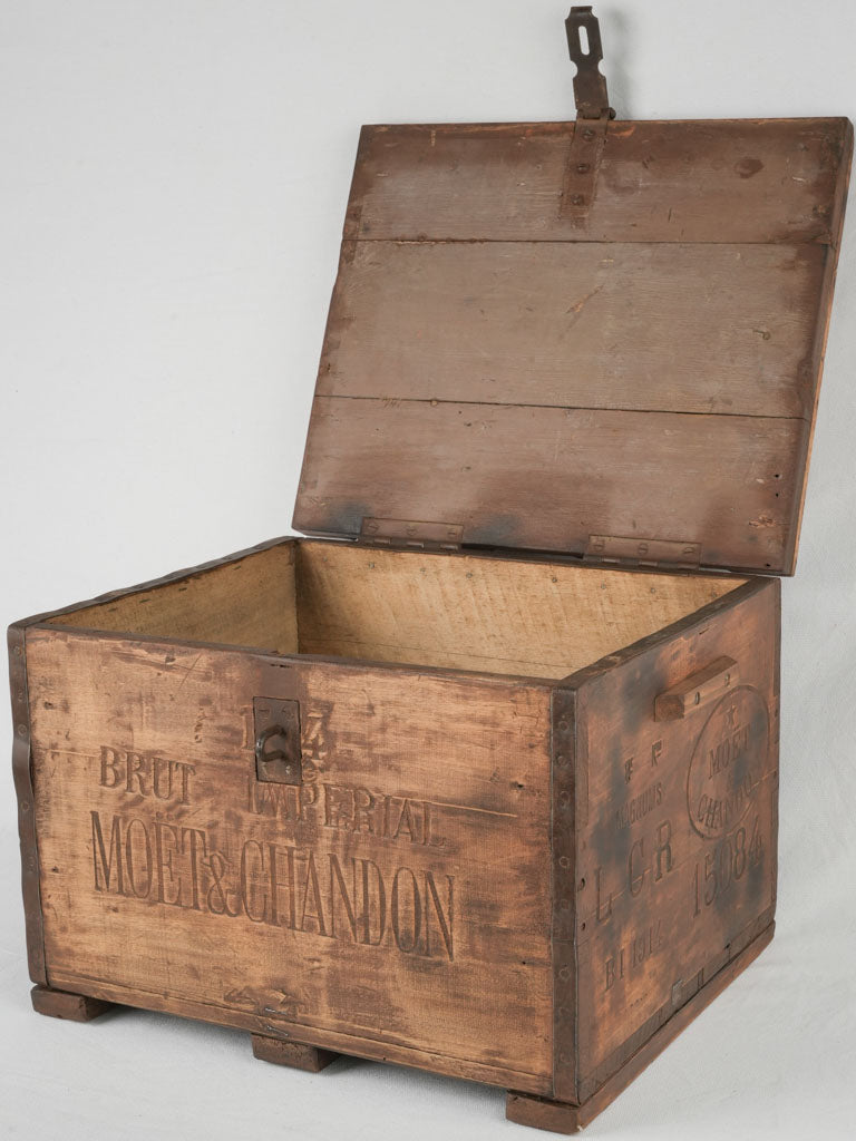 Rare Moët & Chandon wooden magnum crate from 1914