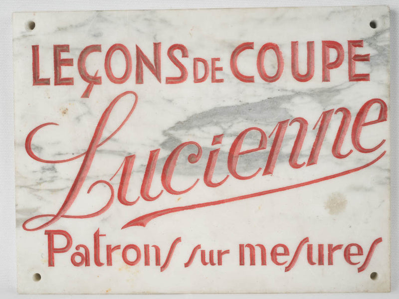 19th century French shop sign - marble 11" x 15" – Chez Pluie