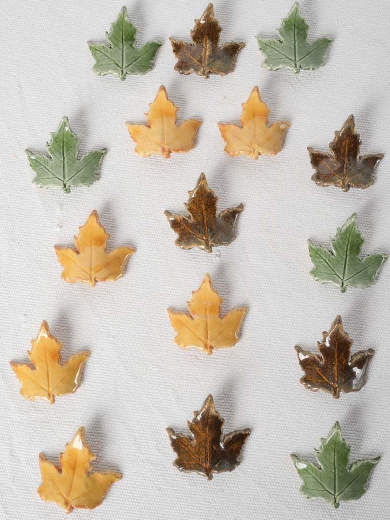 16 ceramic knife rests - autumn leaves