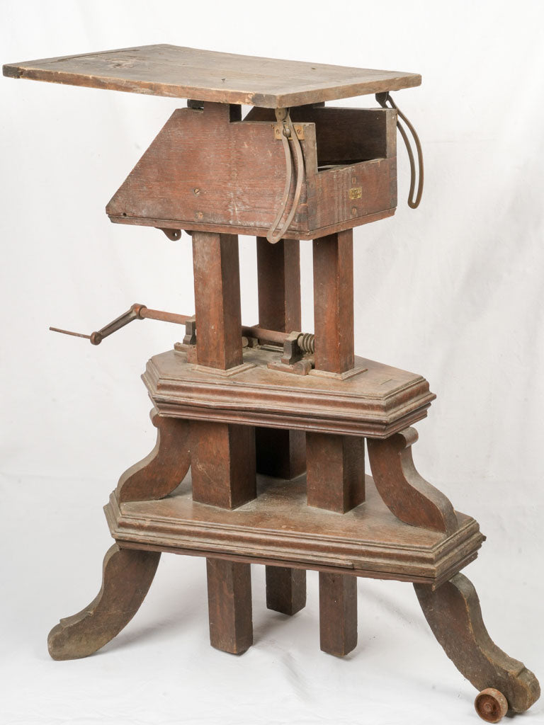Late 19th-century French wooden studio camera tripod