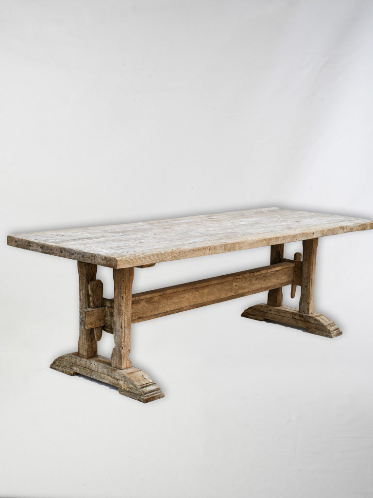 Late 19th-Century French Monastery Table in Bleached Oak - 92½"