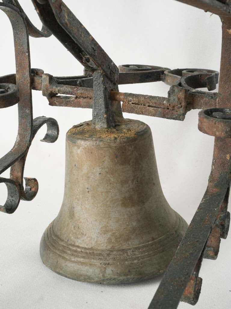 18th-century bronze bell w/ wrought iron wall mount – Chez Pluie