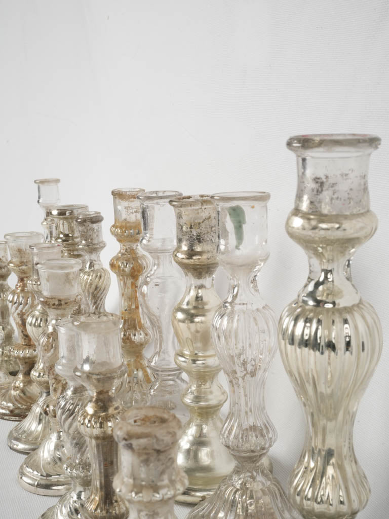 Set of antique French mercury glass candlesticks – Chez Pluie
