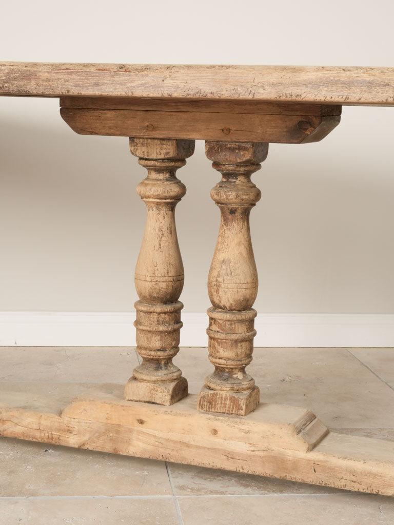Antique French monastery dining table - oak w/ acanthus leaf feet 110¼ ...
