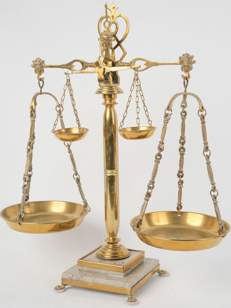 Antique Balance Scales Victorian English Antique Brass Balance Scale
