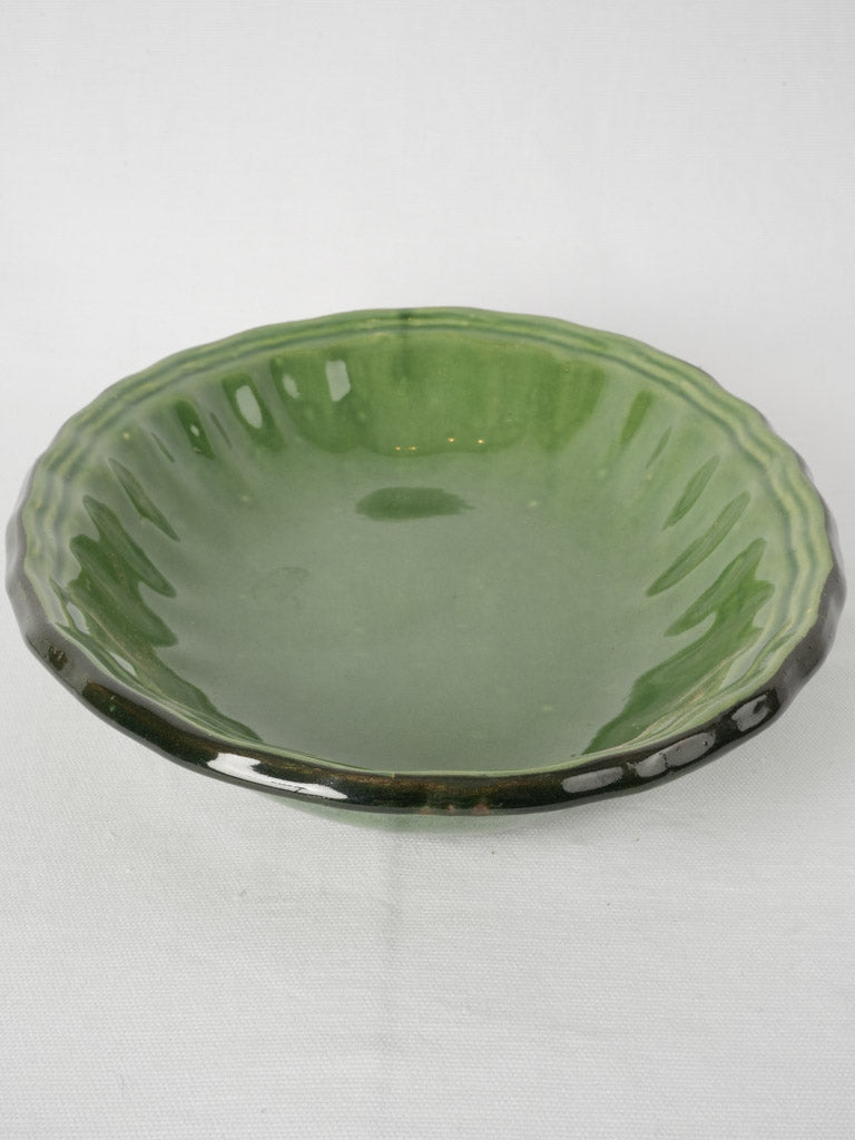 Antique French serving platter w/ green glaze 14¼" – Chez Pluie