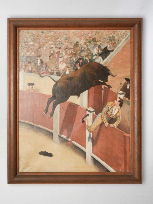 Dramatic Bullfight Scene Signed & Dated Vidal 1892 - 49¼" x 40½"