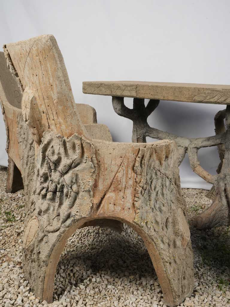 Antique faux bois outdoor setting - table & 3 chairs – Chez Pluie