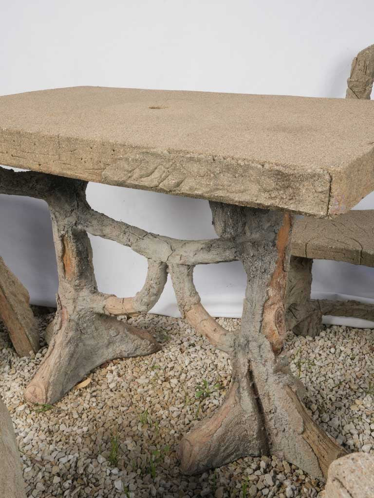 Antique faux bois outdoor setting - table & 3 chairs – Chez Pluie