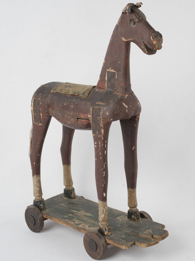 Antique French wooden horse - pull toy – Chez Pluie