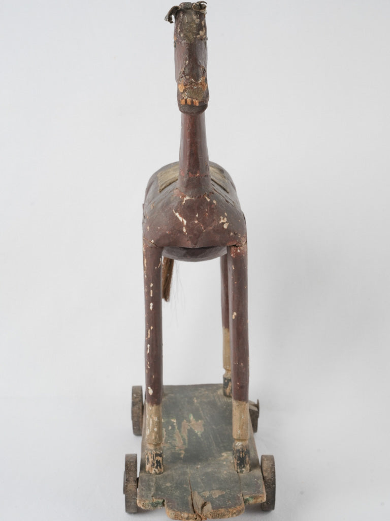 Antique French wooden horse - pull toy – Chez Pluie