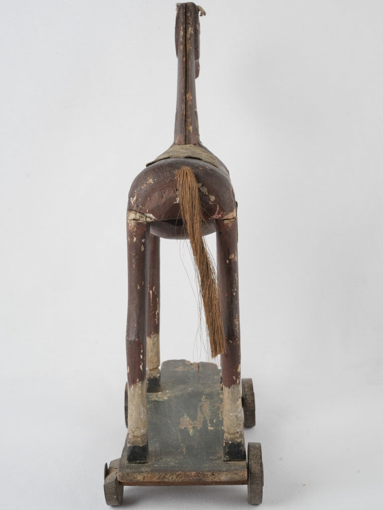 Antique French wooden horse - pull toy – Chez Pluie