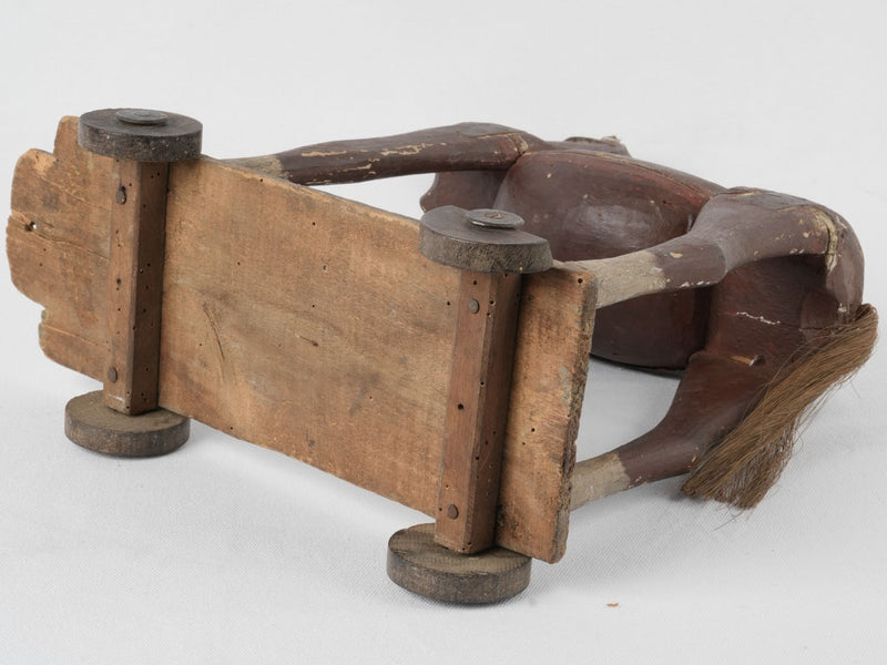 Antique French wooden horse - pull toy – Chez Pluie