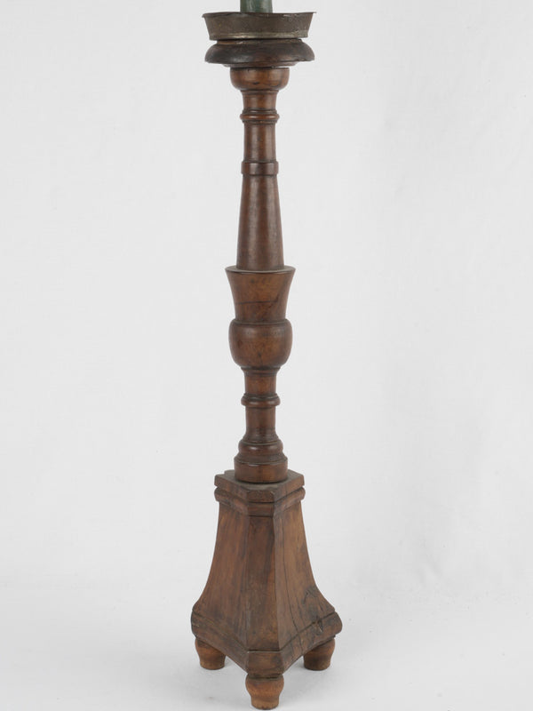 Tall 18th-century Italian walnut candlestick 27¼"