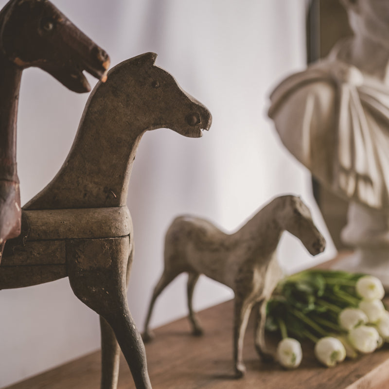 Antique French wooden horse - pull toy – Chez Pluie