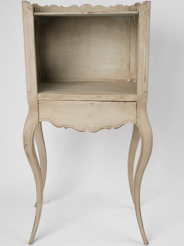 Antique Louis XV style walnut night stand w/ heart cutouts