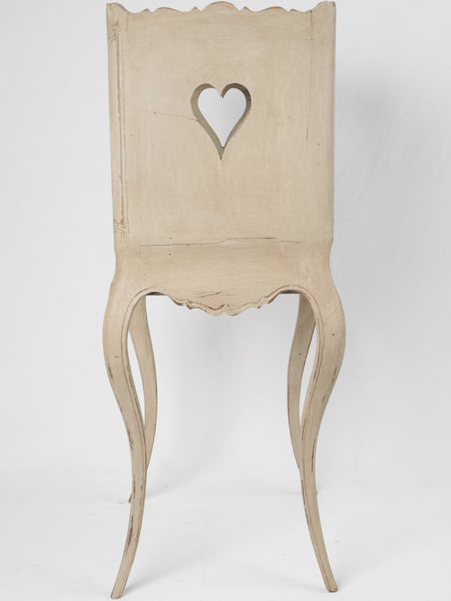 Antique Louis XV style walnut night stand w/ heart cutouts