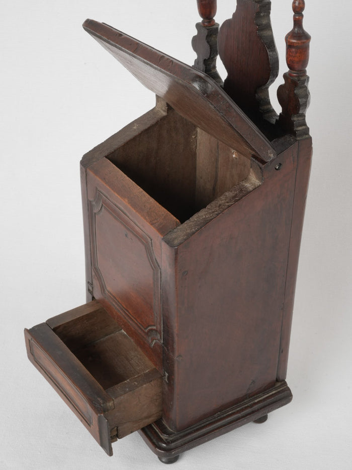 Antique French Salt Box, Walnut, Late 18th Century 19¾"