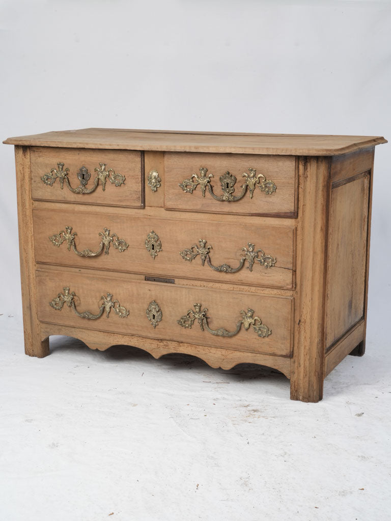18th-Century French Walnut Commode with Exquisite Bronze Ornaments 30¾