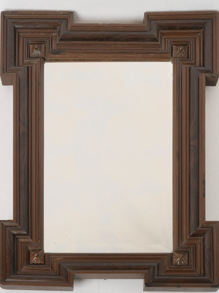 Antique Dutch mirror - Rosewood & mahogany, rectangular 28 x 19¾"