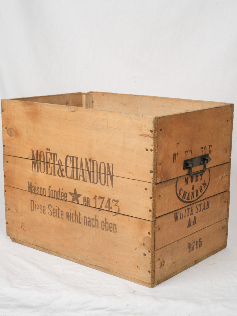 Mid-20th Century Moët & Chandon Wooden Champagne Crate - 22"