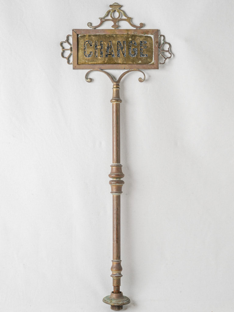 Early 20th-Century Brass And Copper Bank Teller Sign - 37¾"