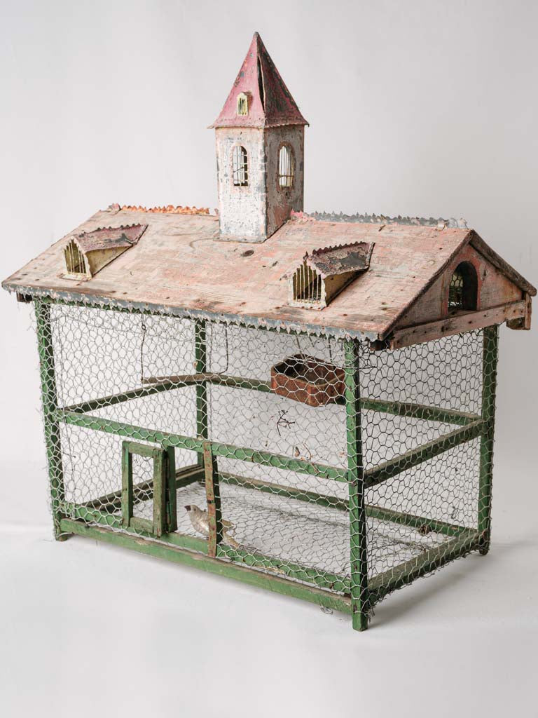 Large Antique Church-Shaped Birdcage - 33"