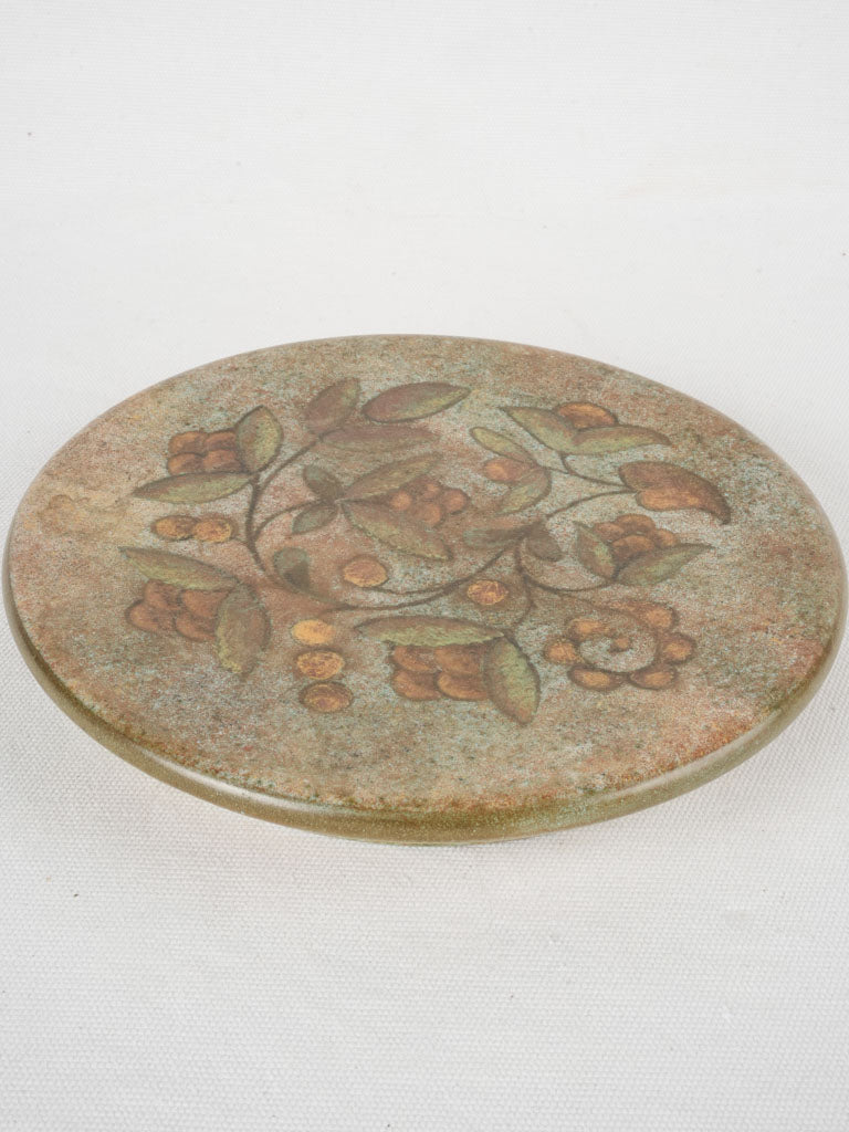 Round flat platter by Bernard Buffat for La Grange aux Potiers 9"