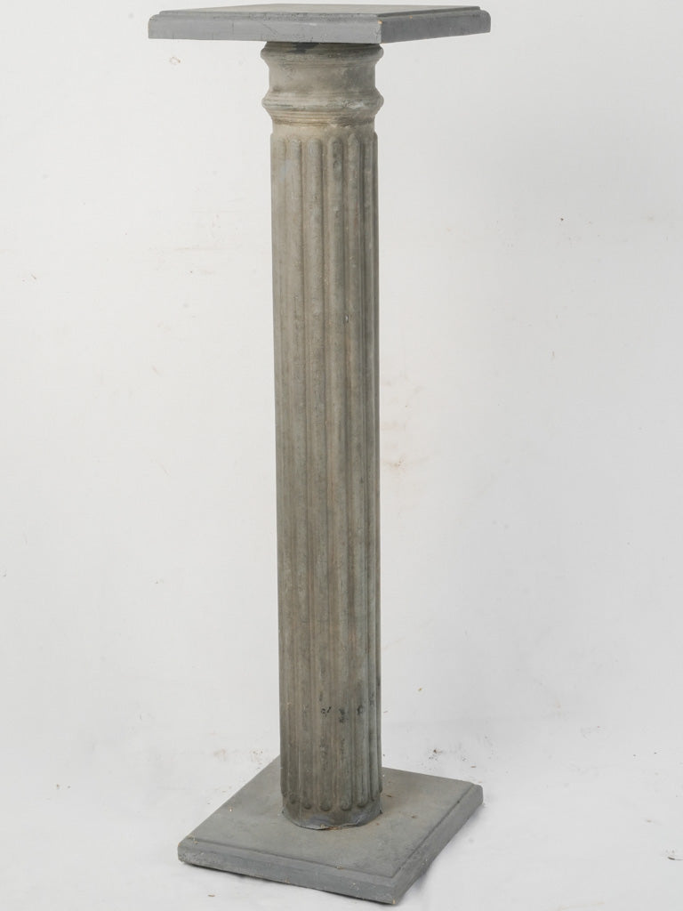 19th Century Zinc Column Pedestal with Square Top – Garden 41¾"